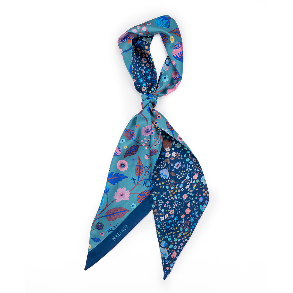 Bandeau de soie 13x140, twill de soie imprimé Fleuri de l'artiste ...